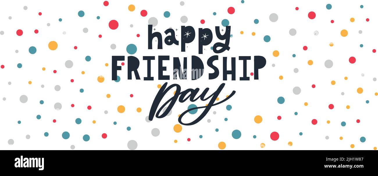 Friendship day vector illustration with text and elements for ...