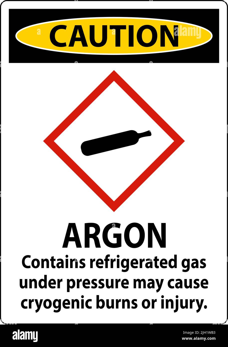 Caution Argon GHS Sign On White Background Stock Vector Image & Art - Alamy
