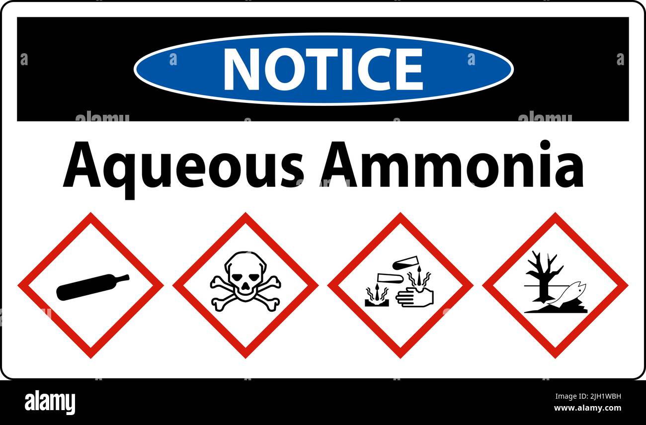Notice Aqueous Ammonia GHS Sign On White Background Stock Vector Image ...