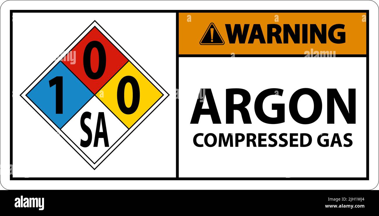 NFPA Warning Argon Compressed Gas 1-0-0-SA Sign Stock Vector Image ...