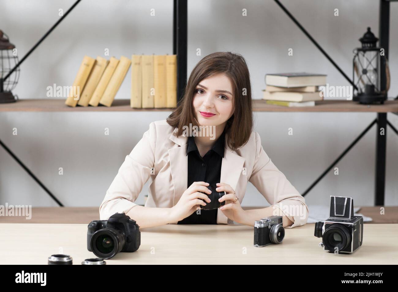 Woman broadcast hi-res stock photography and images - Alamy