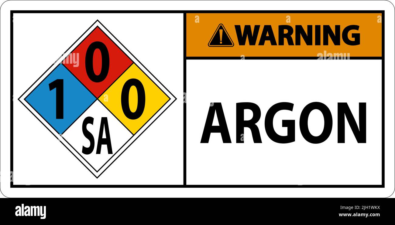 NFPA Warning Argon 1-0-0-SA Sign On White Background Stock Vector Image ...