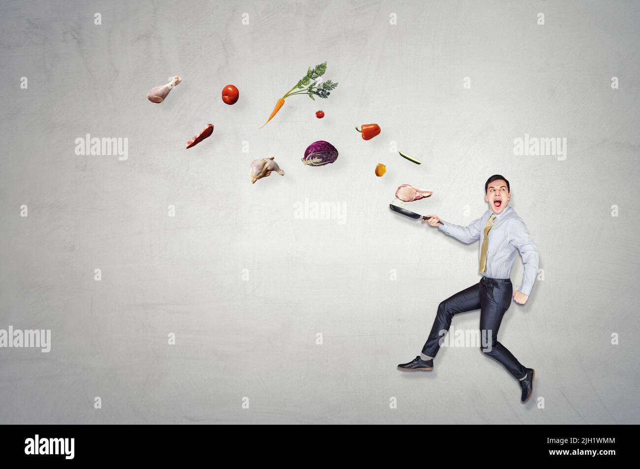 Flying food. Healthy nutrition . Mixed media Stock Photo - Alamy