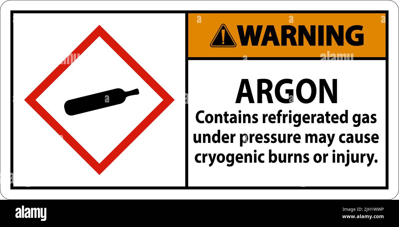 Warning Argon GHS Sign On White Background Stock Vector Image & Art - Alamy