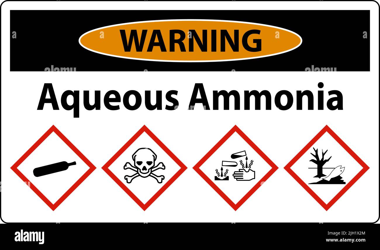 Warning Aqueous Ammonia GHS Sign On White Background Stock Vector Image ...
