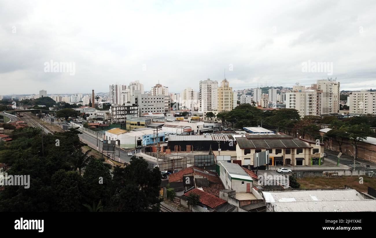 Buildings in Taubate downtown, panorama view of many images merged ...