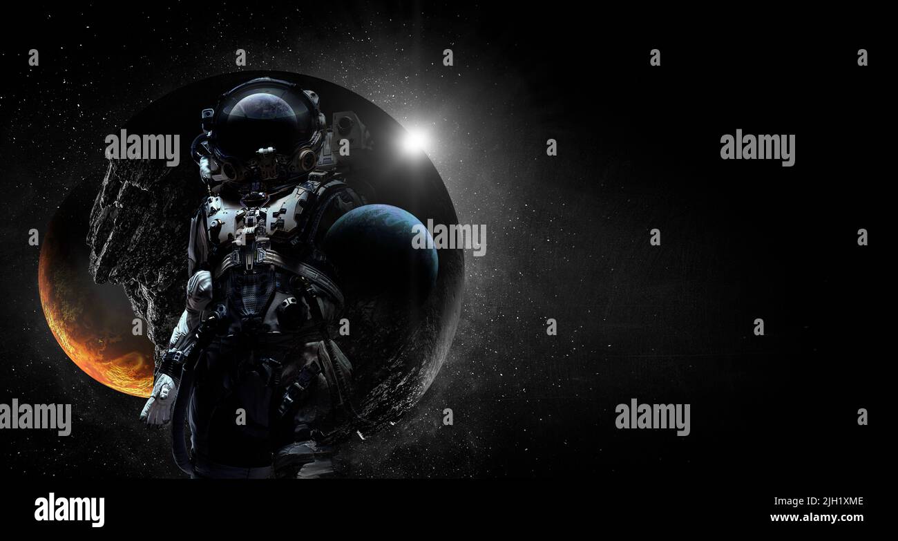 Astronaut and space exploration theme Stock Photo - Alamy