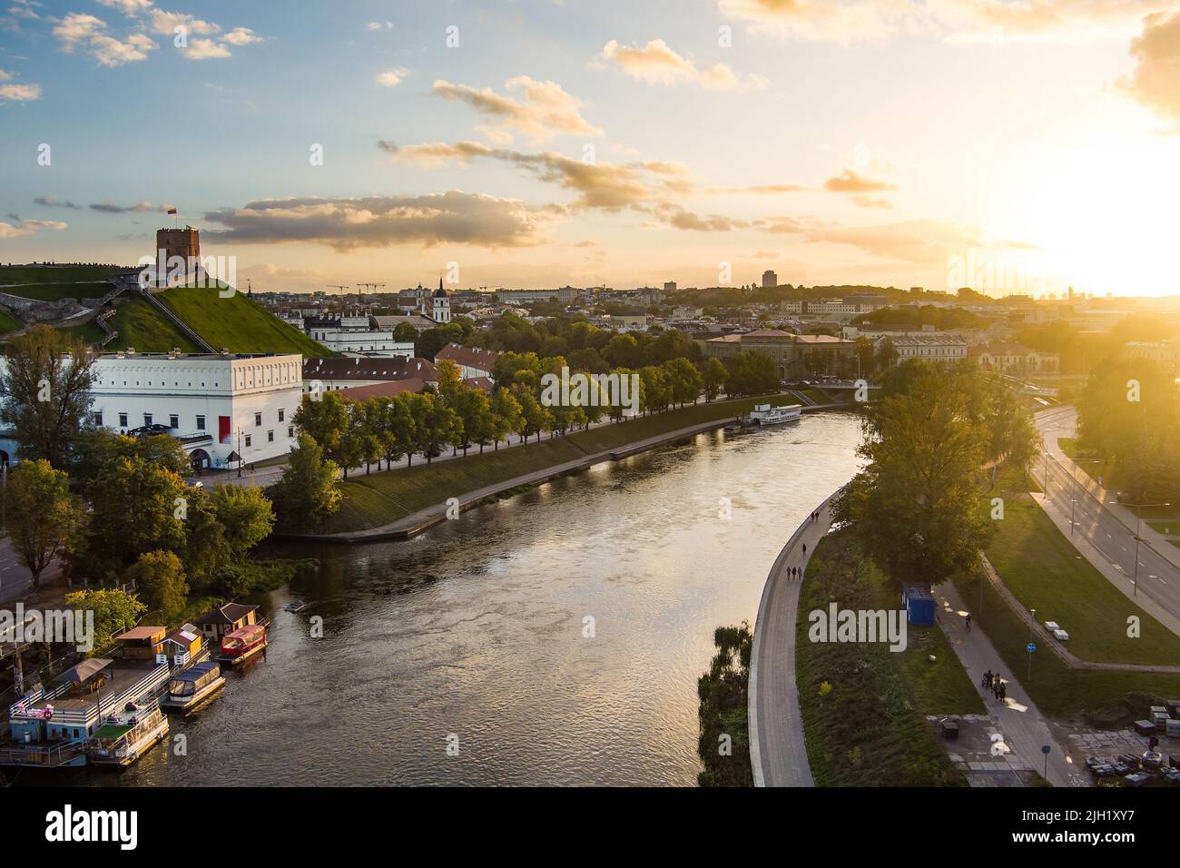 Aerial view of Vilnius Old Town, one of the largest surviving medieval ...
