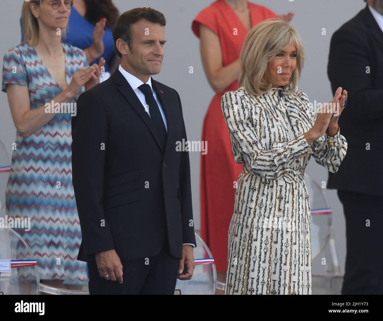 FRANCE, PARIS 2022-07-14. The President of the Republic, Emmanuel ...