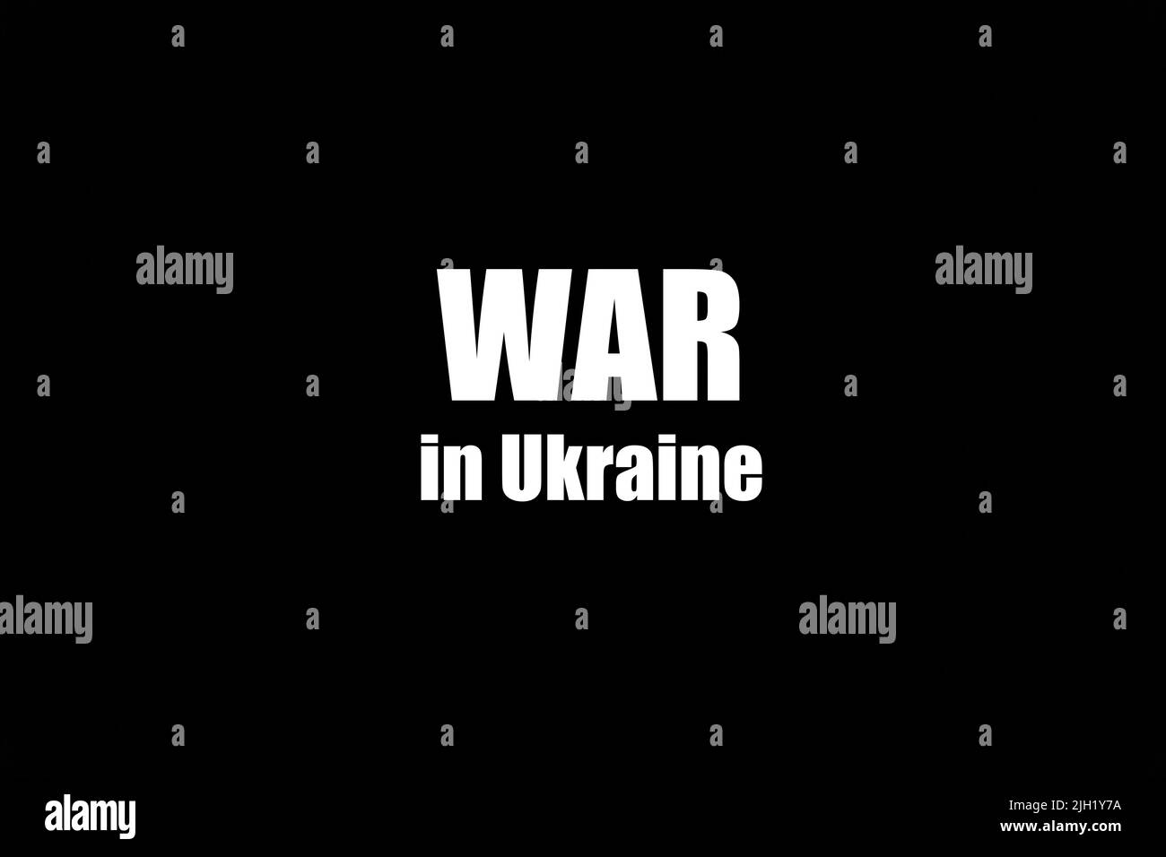 War in Ukraine. Inscription means death and misfortune made white on ...