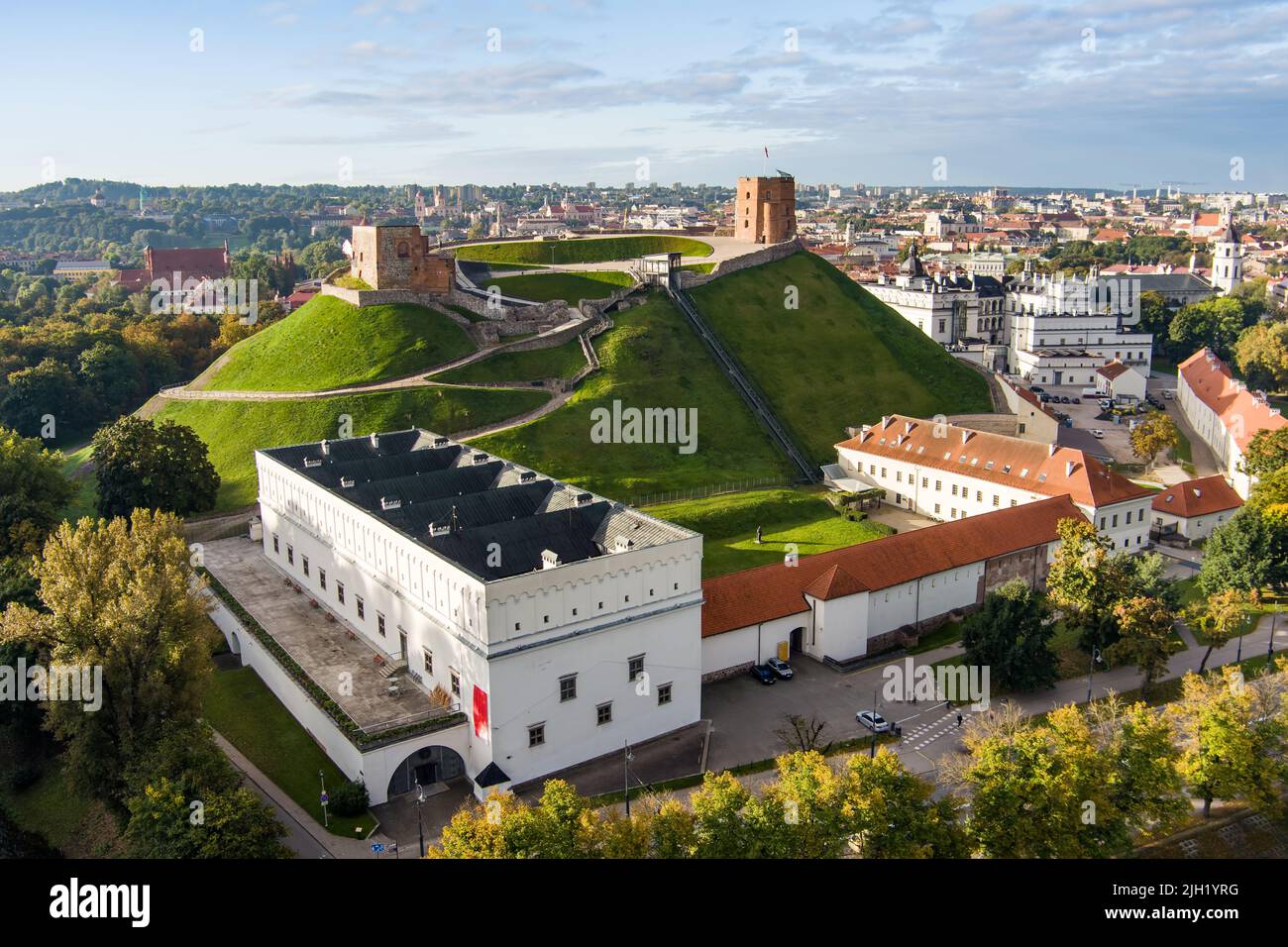 Aerial view of Vilnius Old Town, one of the largest surviving medieval ...