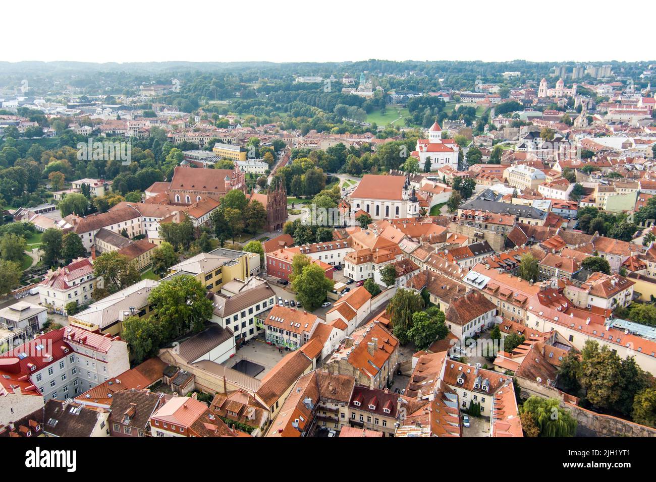 Aerial view of Vilnius Old Town, one of the largest surviving medieval ...