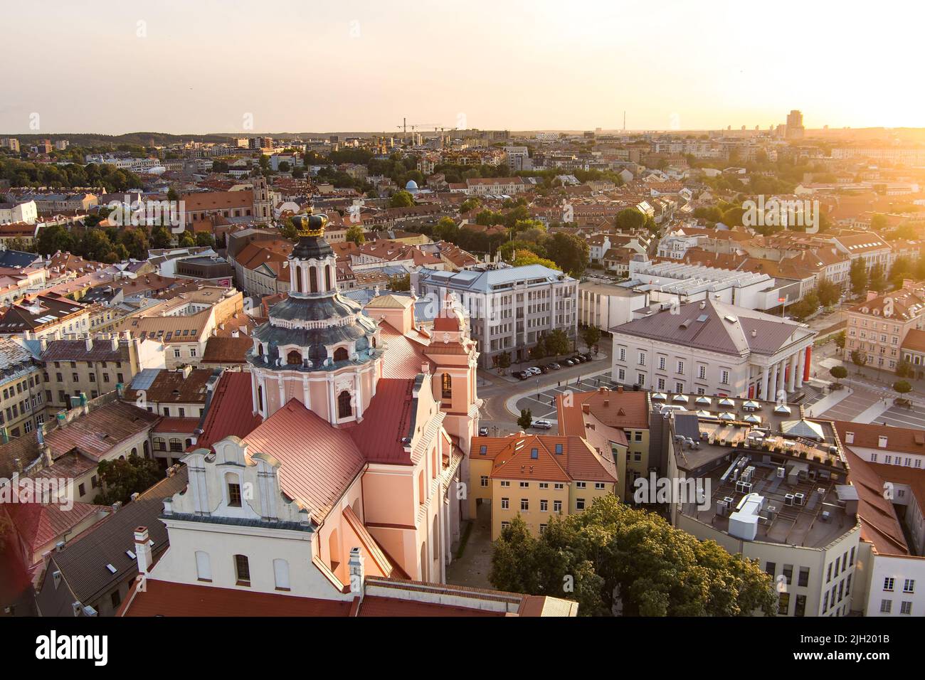 Aerial view of Vilnius Old Town, one of the largest surviving medieval ...