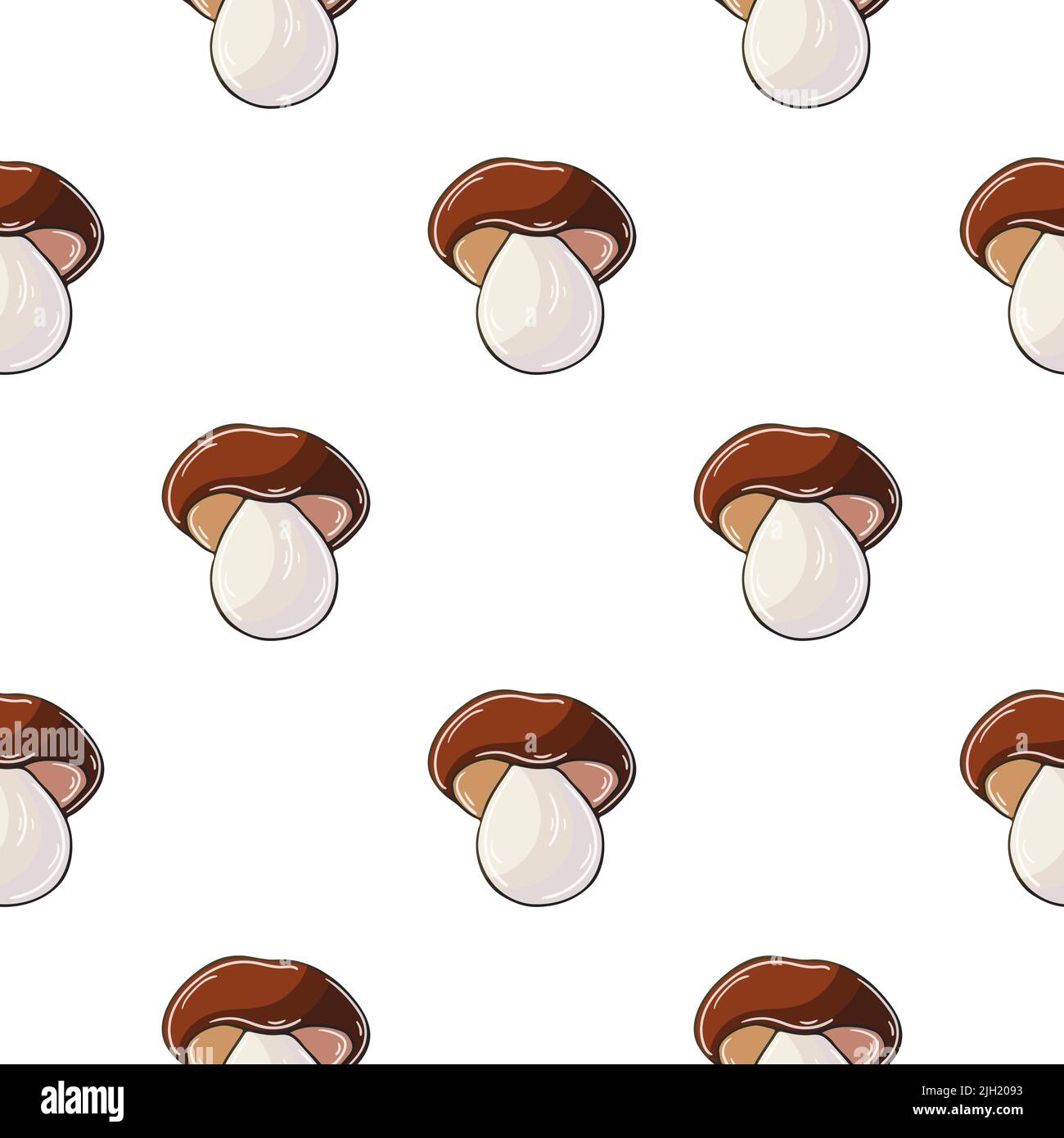 Seamless pattern with forest mushrooms. Boletus. Illustration in hand ...