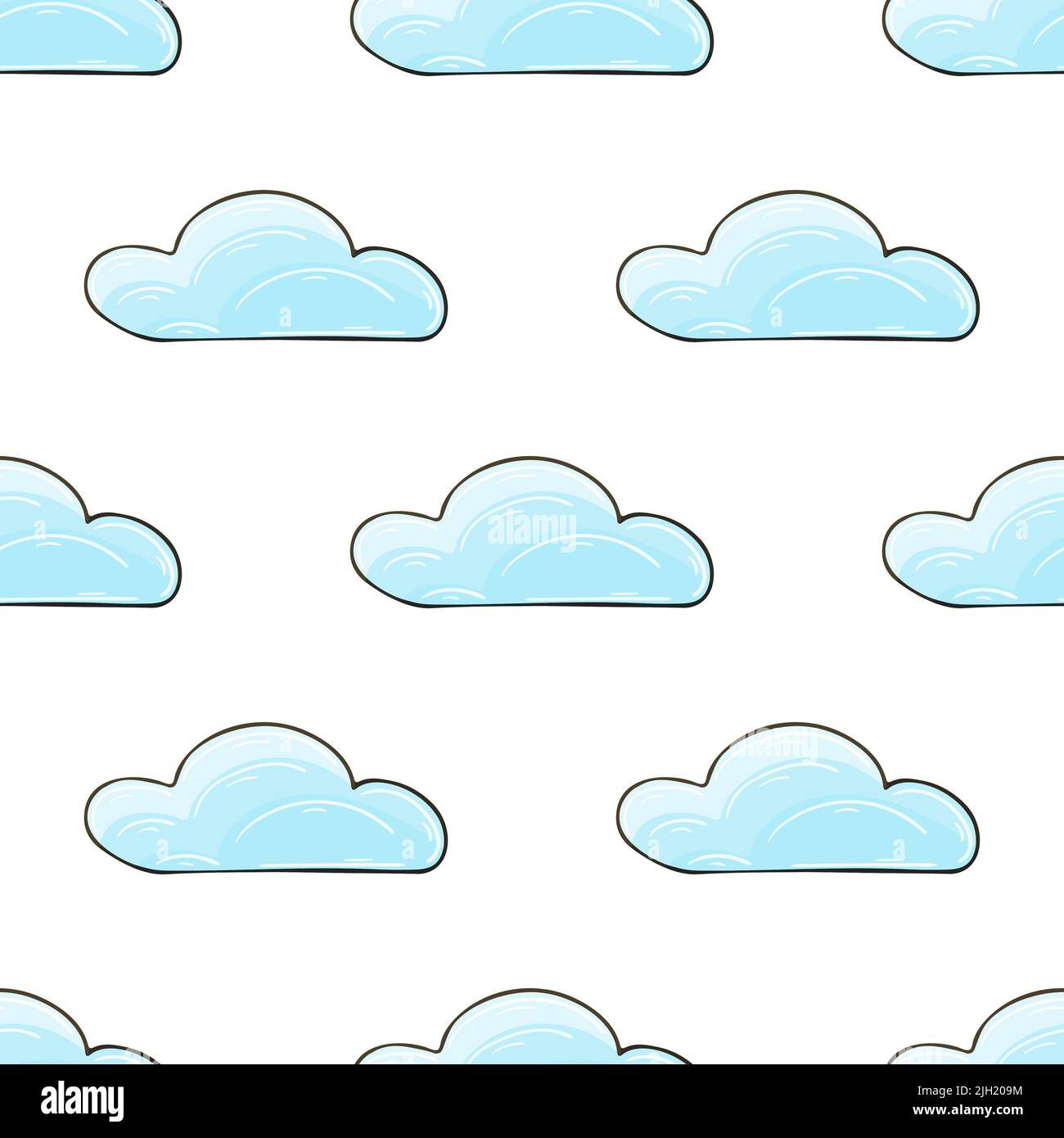 Seamless pattern with clouds. Illustration in hand draw style. Can be ...