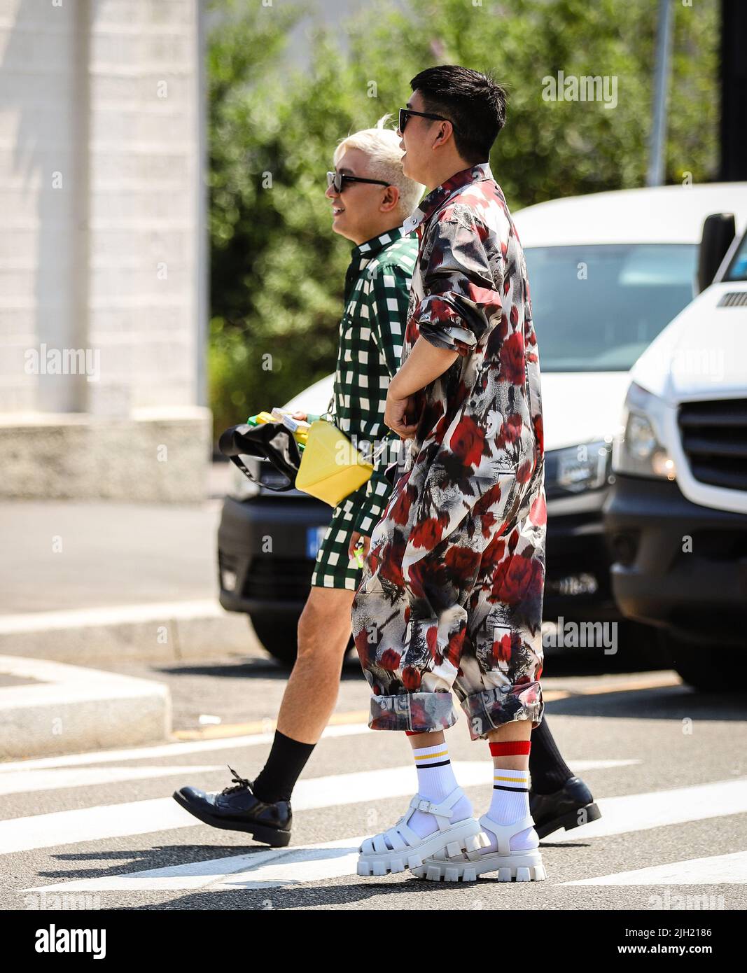 MILAN, Italy- June 19 2022: Bryanboy and Declan Chan on the street in ...