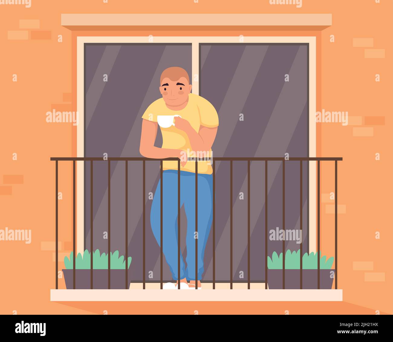 Man looking watching window Stock Vector Images - Alamy