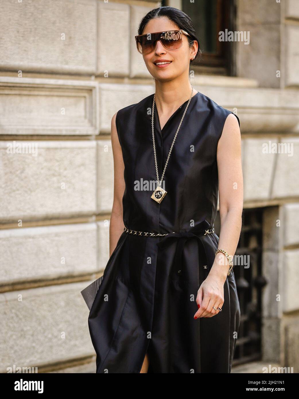 MILAN, Italy- June 20 2022: Caroline Issa on the street in Milan Stock ...