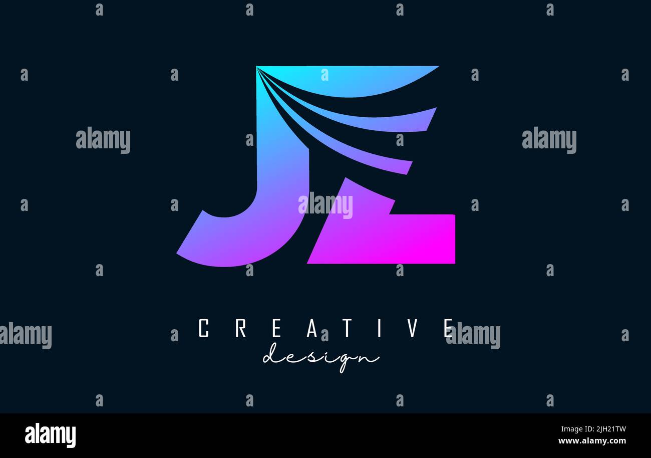 Creative Colorful Letter Jz J Z Logo With Leading Lines And Road Concept Design Letters With