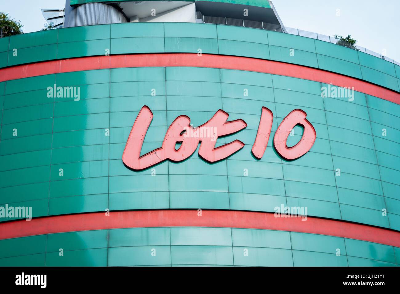 The logo of shopping mall Lot 10 on the blue building Stock Photo - Alamy