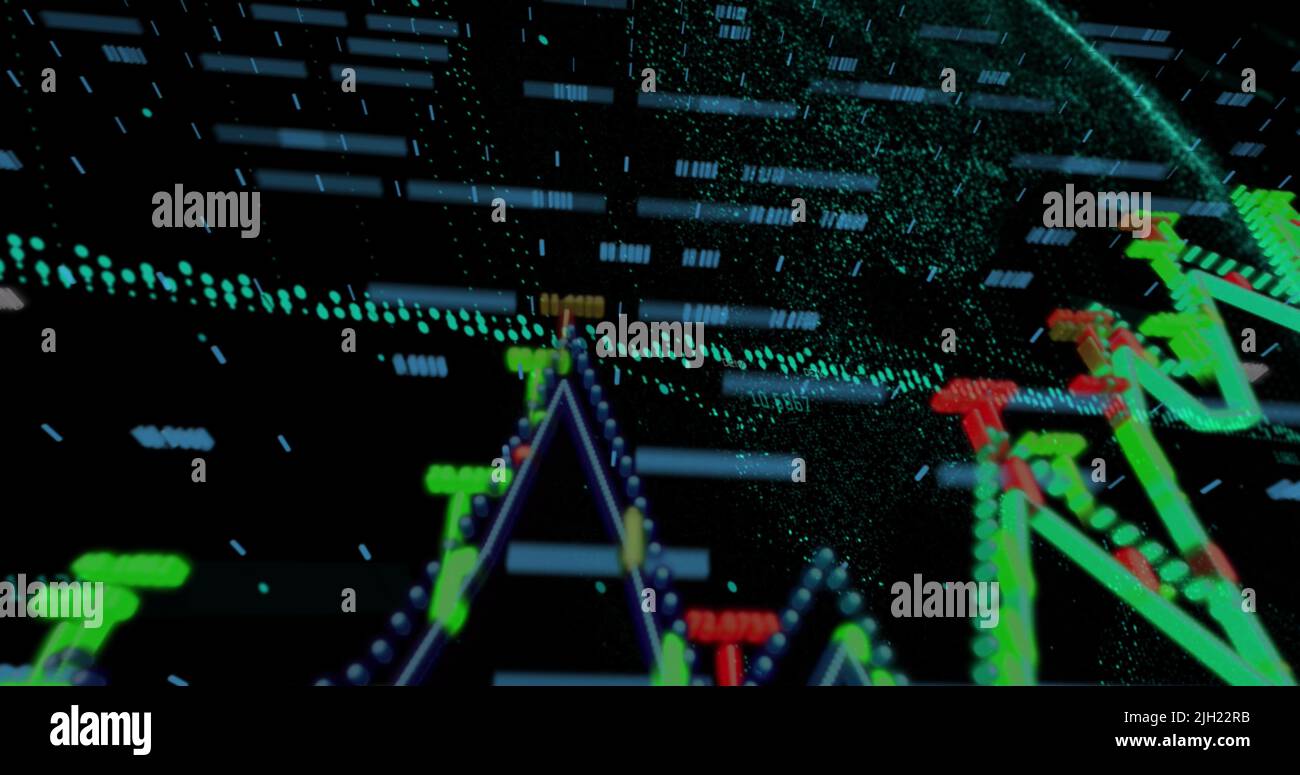 Image of data processing over black background Stock Photo - Alamy
