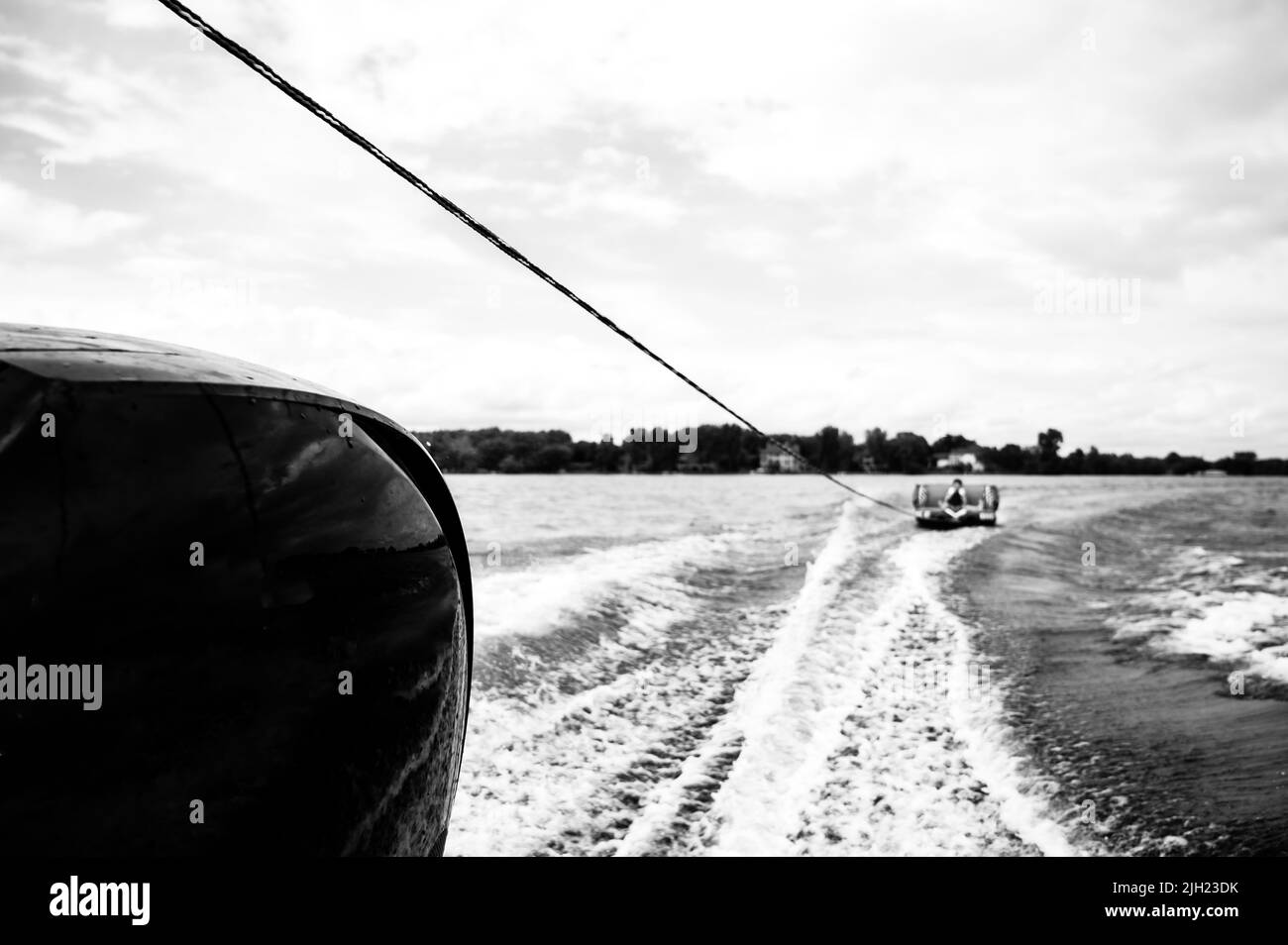 Rubber raft boat Black and White Stock Photos & Images - Alamy