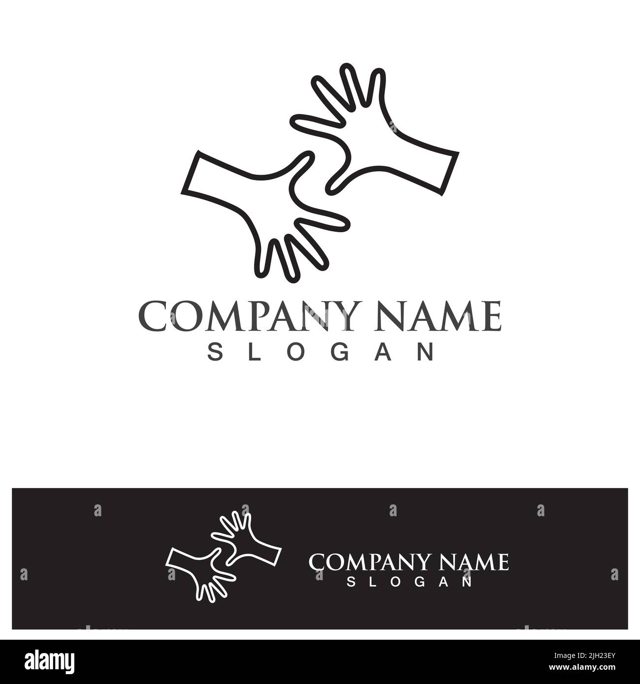 Hand help logo and symbols template icons app Stock Vector Image & Art ...