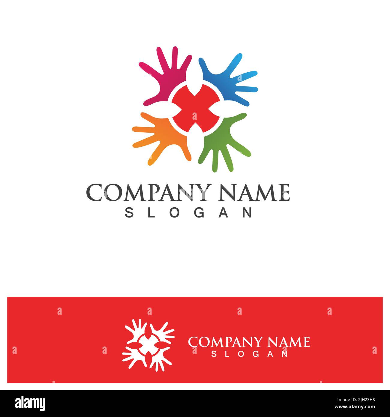 Hand help logo and symbols template icons app Stock Vector Image & Art ...