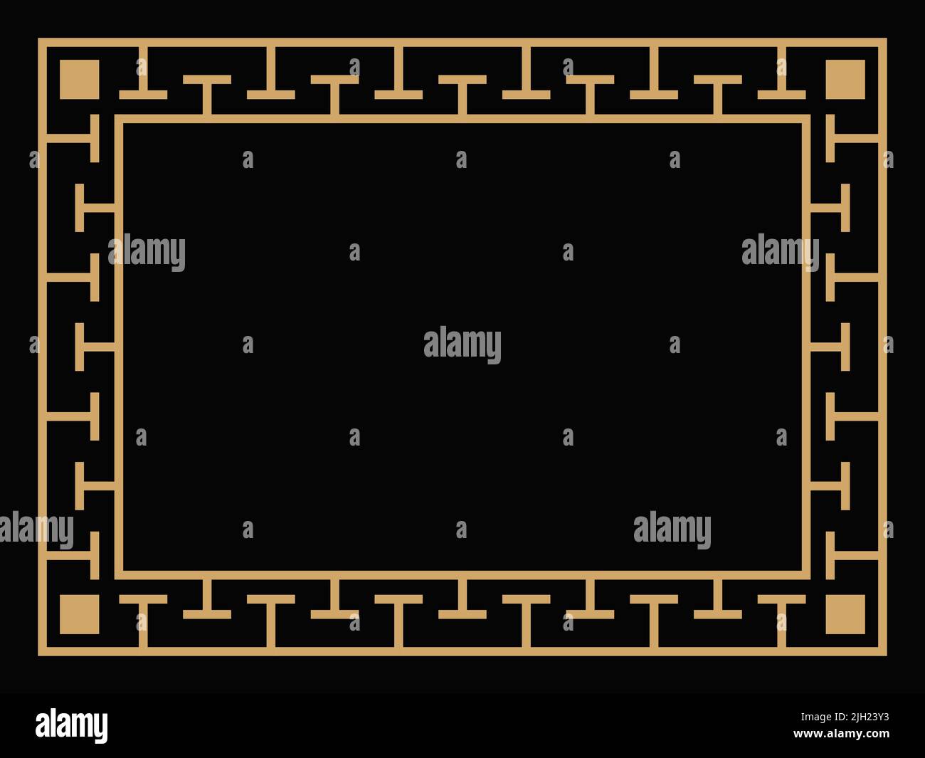 Art deco frame. Vintage linear border. Design a template for ...
