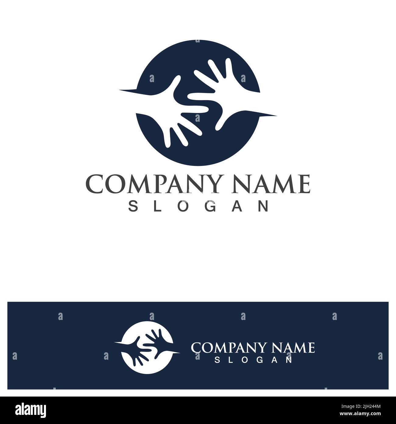 Hand help logo and symbols template icons app Stock Vector Image & Art ...