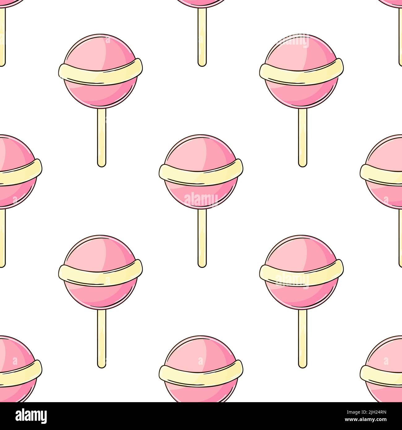 Cute pattern with sweets. Candies. Round rainbow lollipops seamless ...