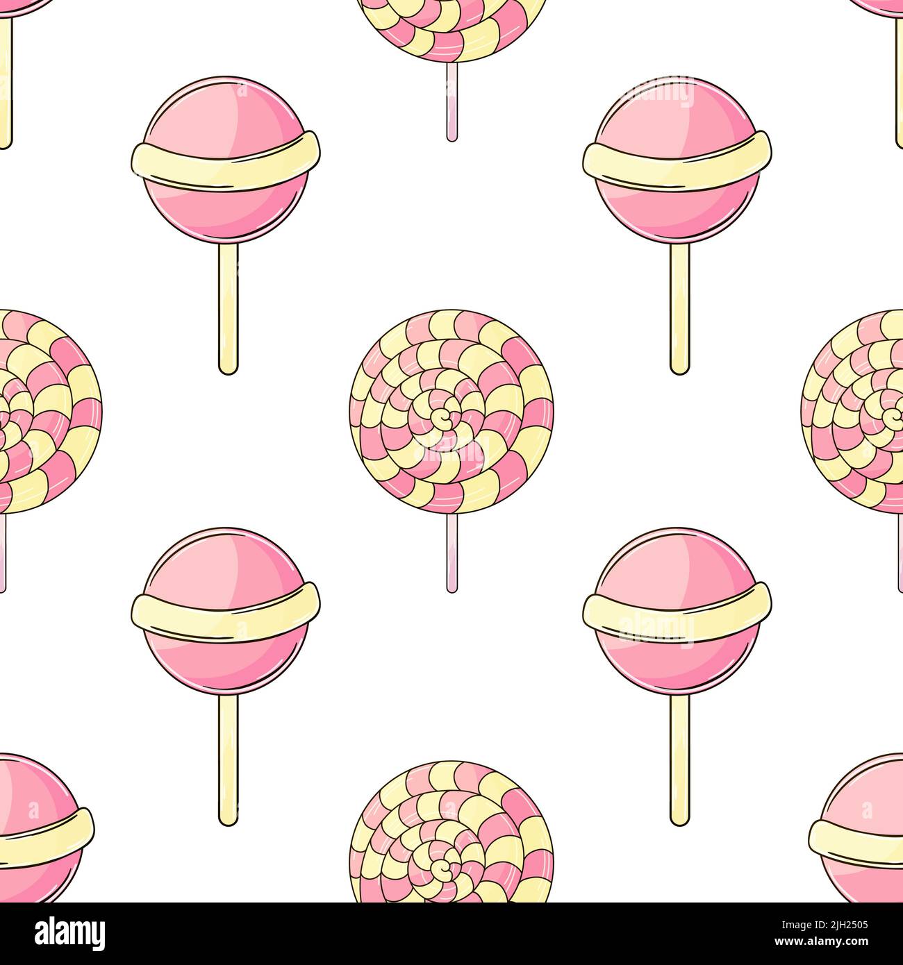 Cute pattern with sweets. Candies. Round rainbow lollipops seamless ...