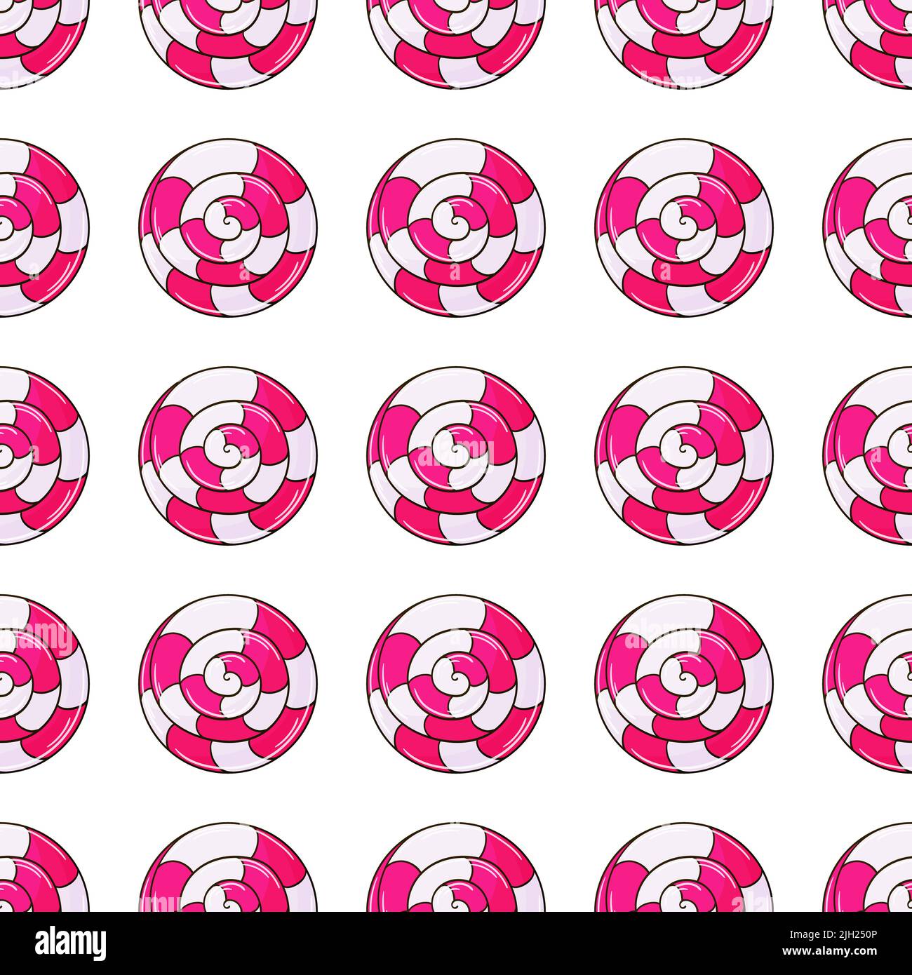 Cute pattern with sweets. Candies. Round raspberry lollipops seamless ...