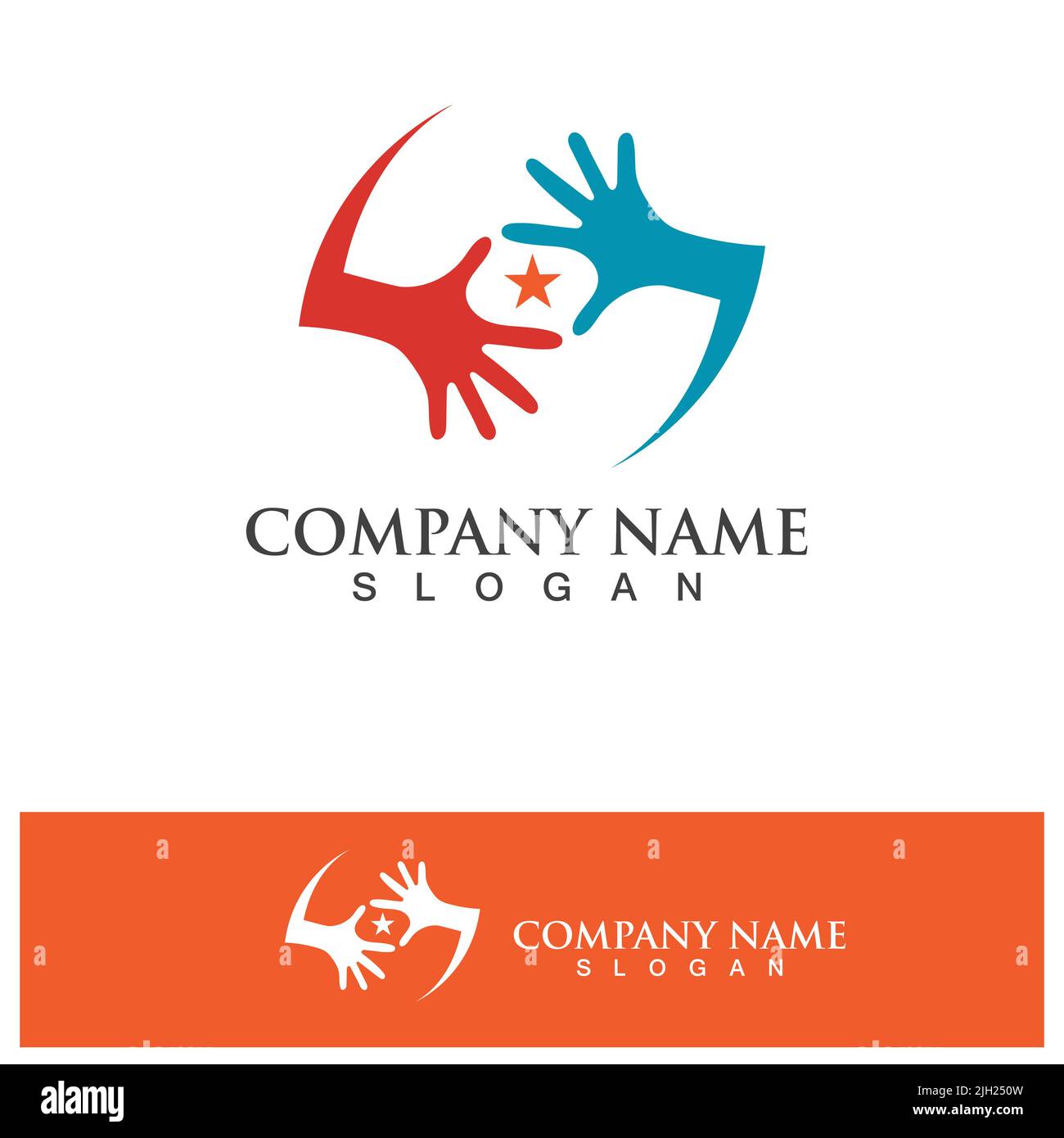 Hand help logo and symbols template icons app Stock Vector Image & Art ...