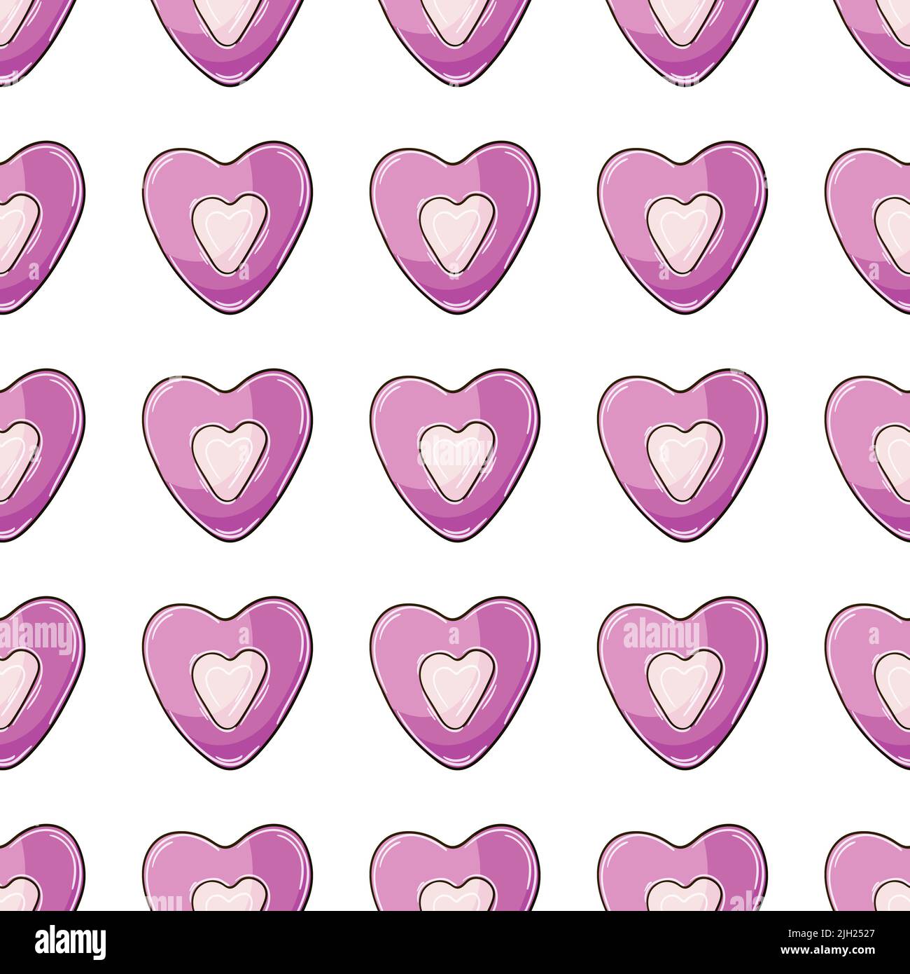 Pink heart candy seamless pattern. Cute pattern for Valentine's Day ...