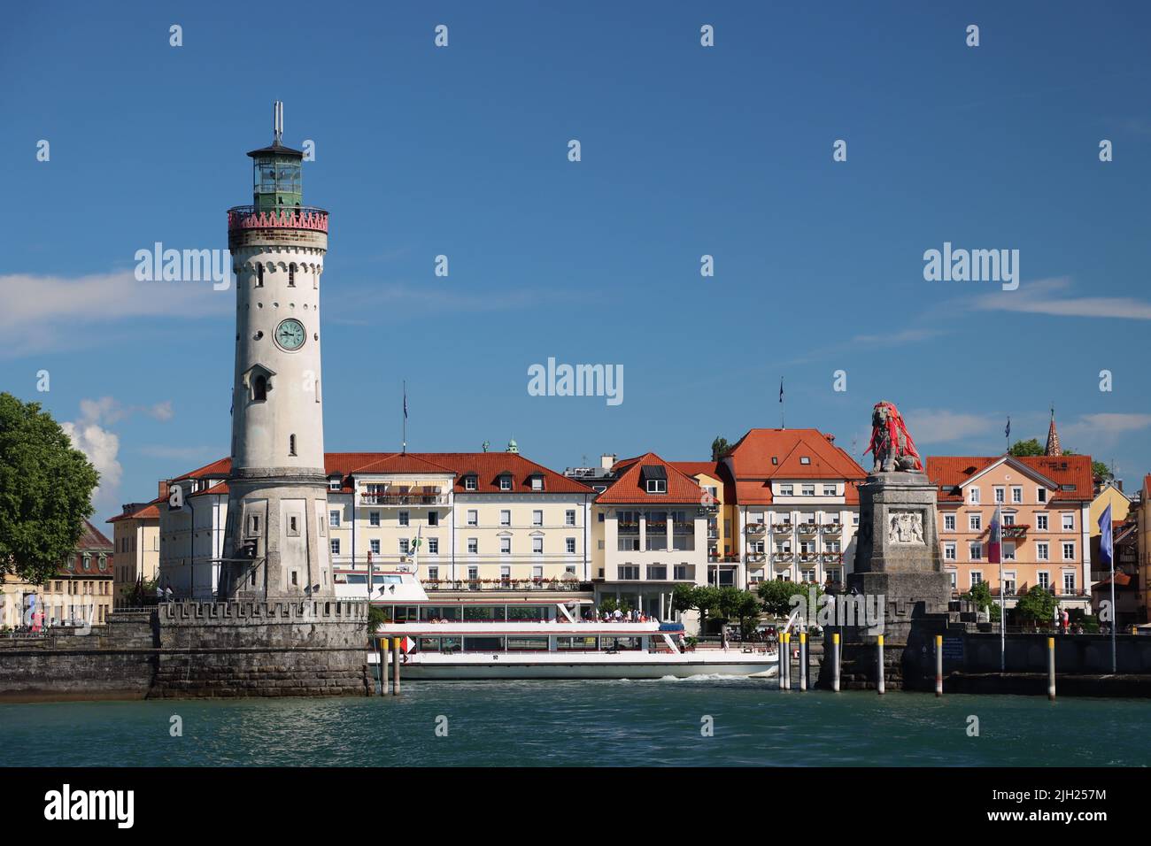 Lindau one of the most beautiful harbours of Germany. Suring summertime ...