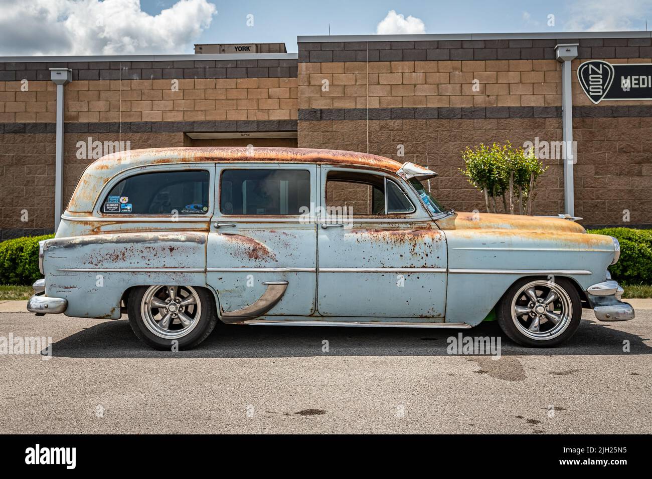 Lebanon, TN - May 14, 2022: Low perspective side view of a 1954 ...
