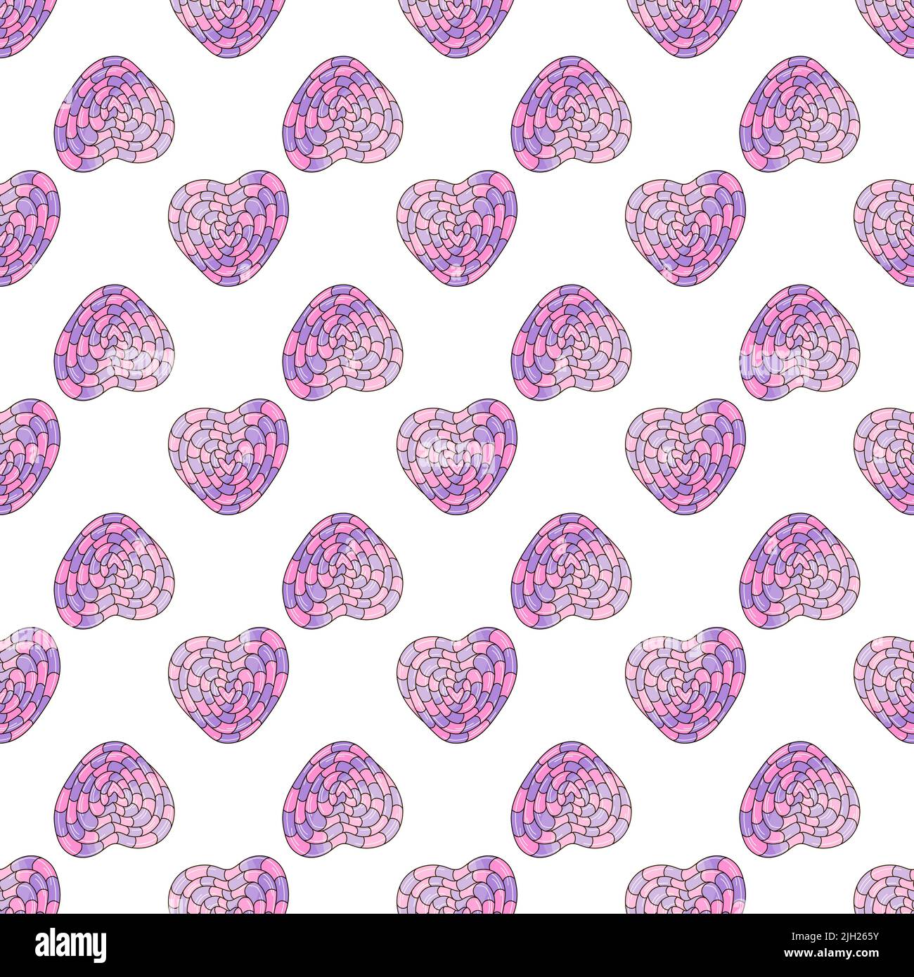 Cute pattern with sweets. Heart rainbow lollipops seamless pattern ...