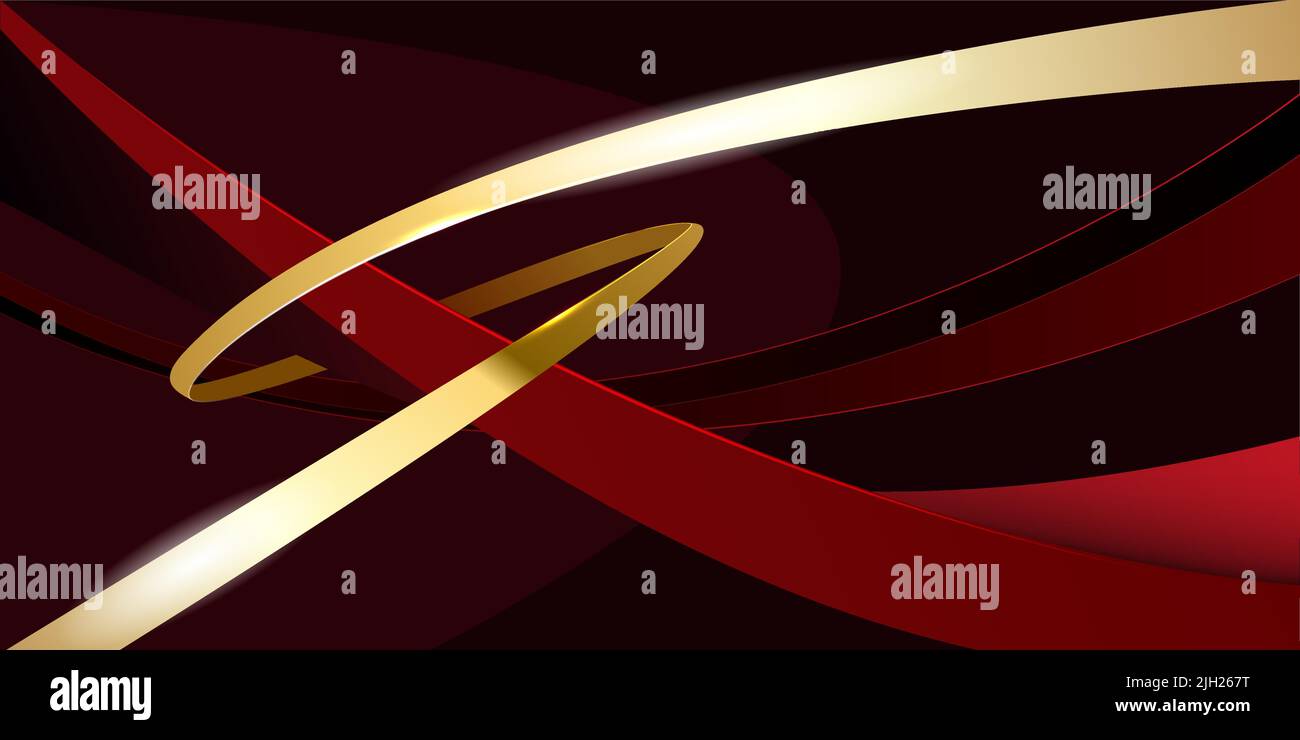 Abstract red and gold ribbons background Stock Vector Image & Art - Alamy