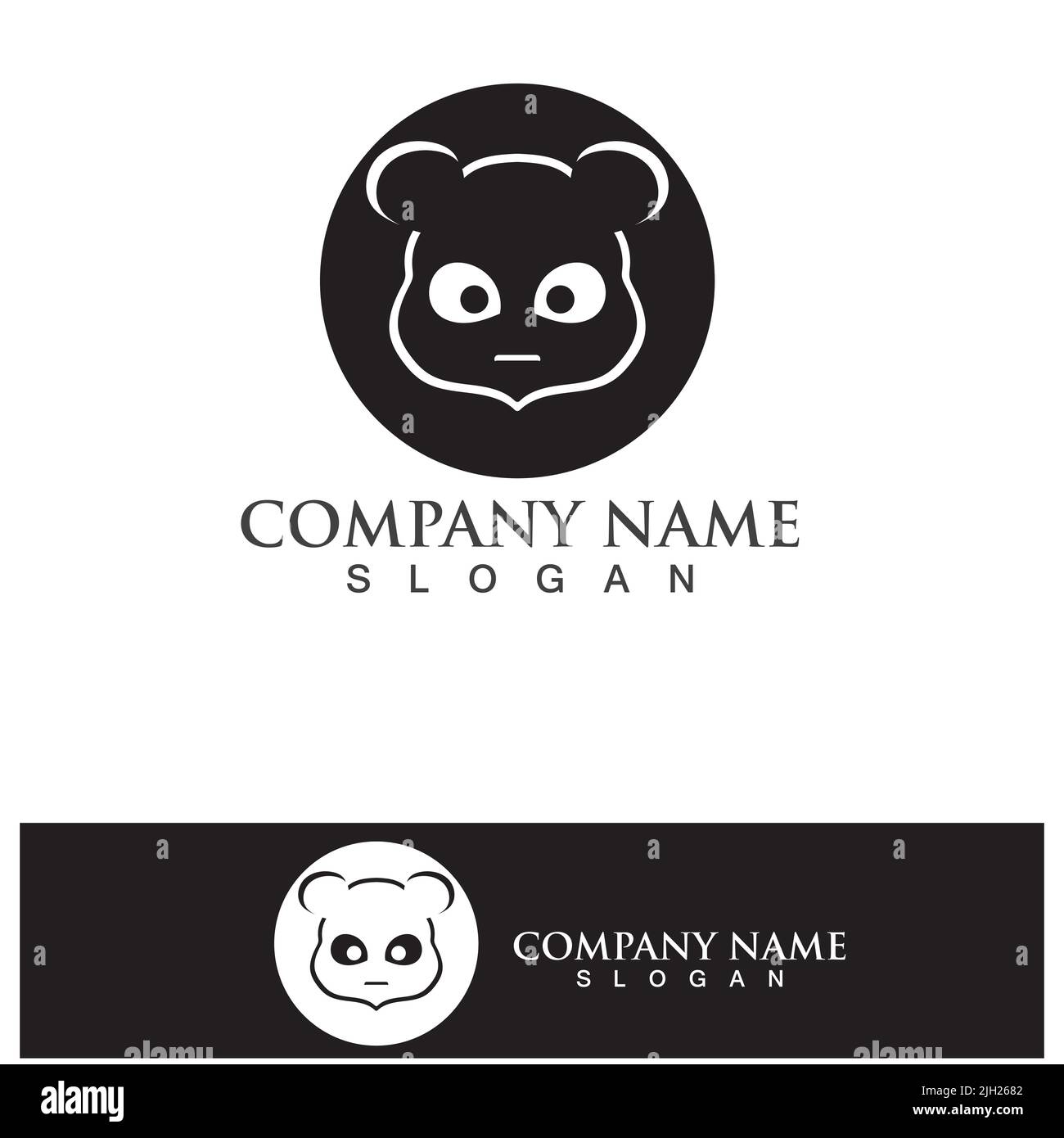 panda logo black and white head vector Stock Vector Image & Art - Alamy