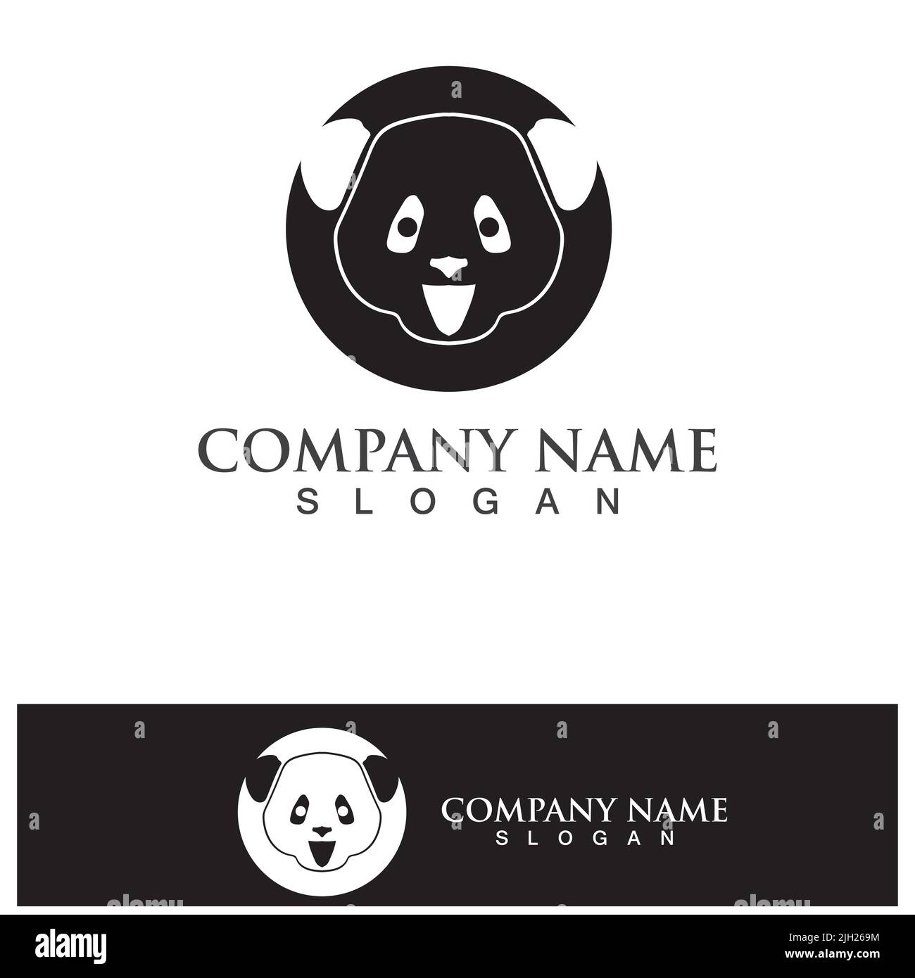 panda logo black and white head vector Stock Vector Image & Art - Alamy