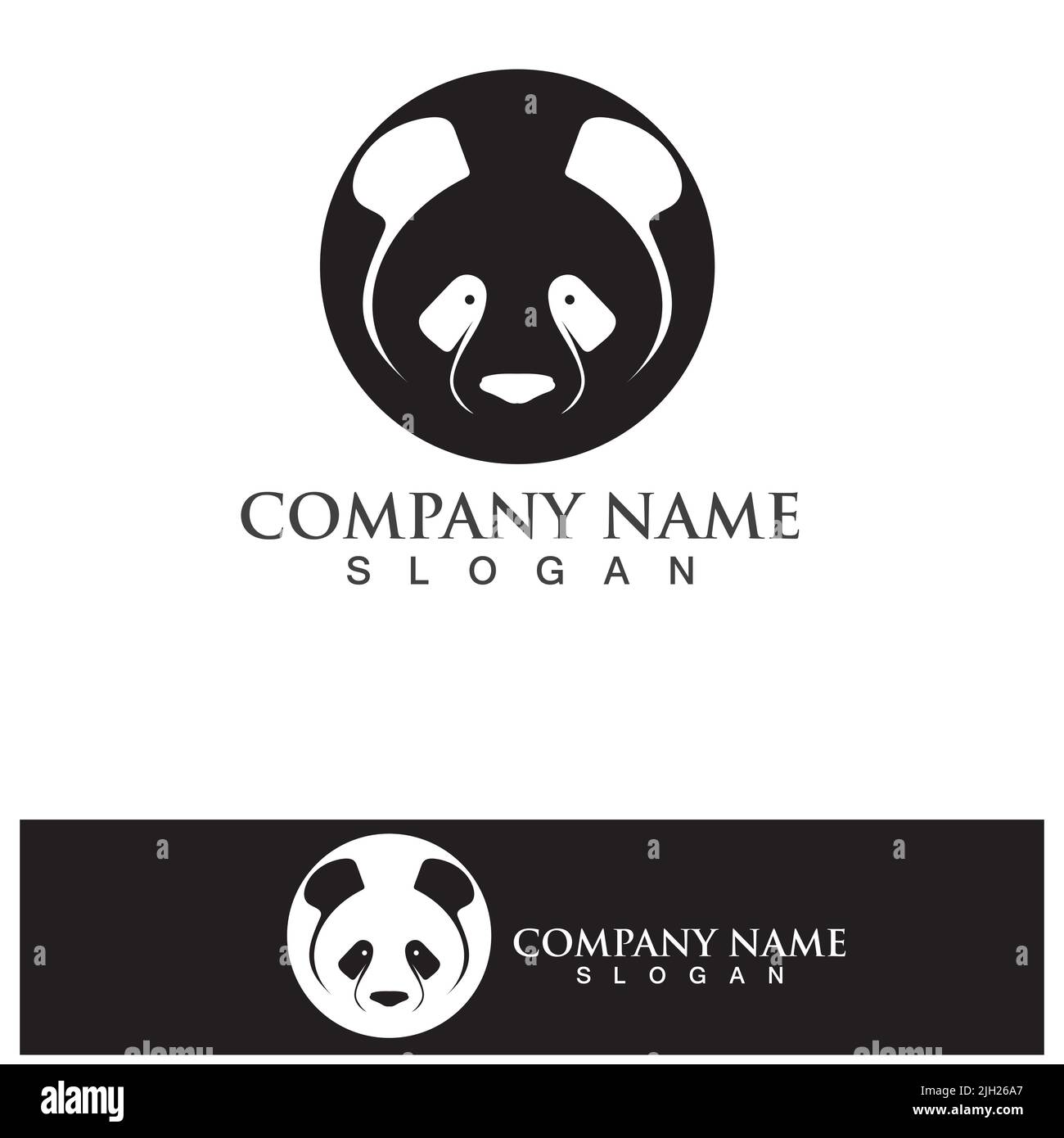 panda logo black and white head vector Stock Vector Image & Art - Alamy