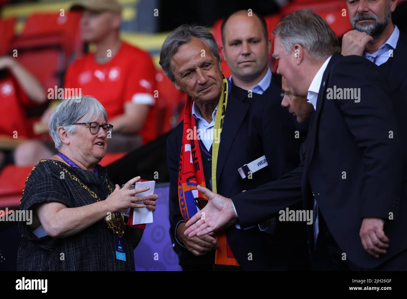 Sheffield, England, 13th July 2022. The Lord Mayor of Sheffield Sioned ...
