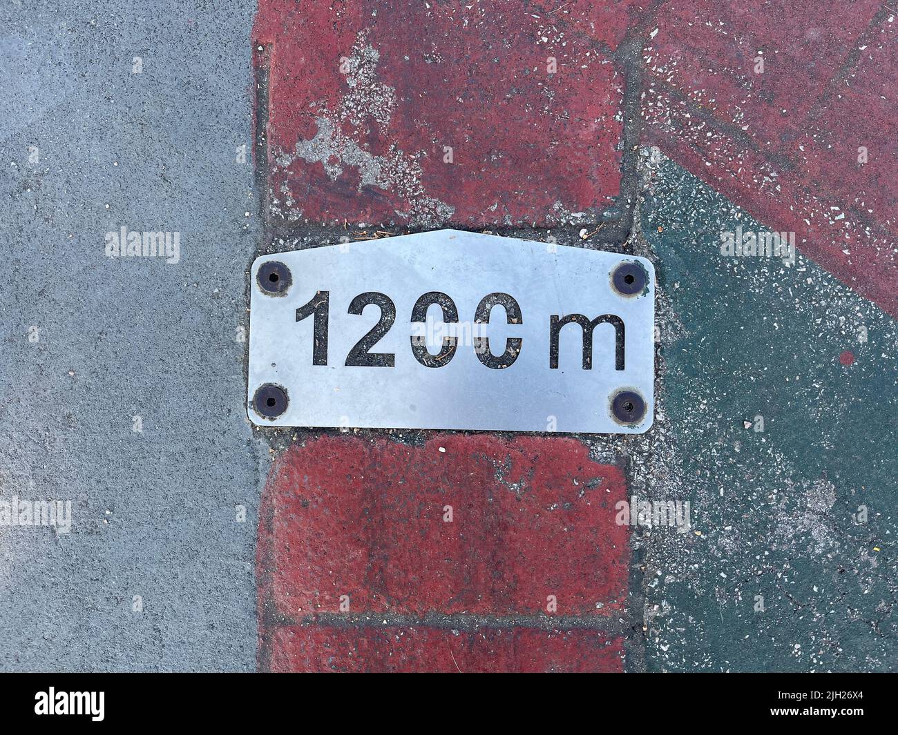 "1200 m" Metallic Road Sign Stock Photo - Alamy