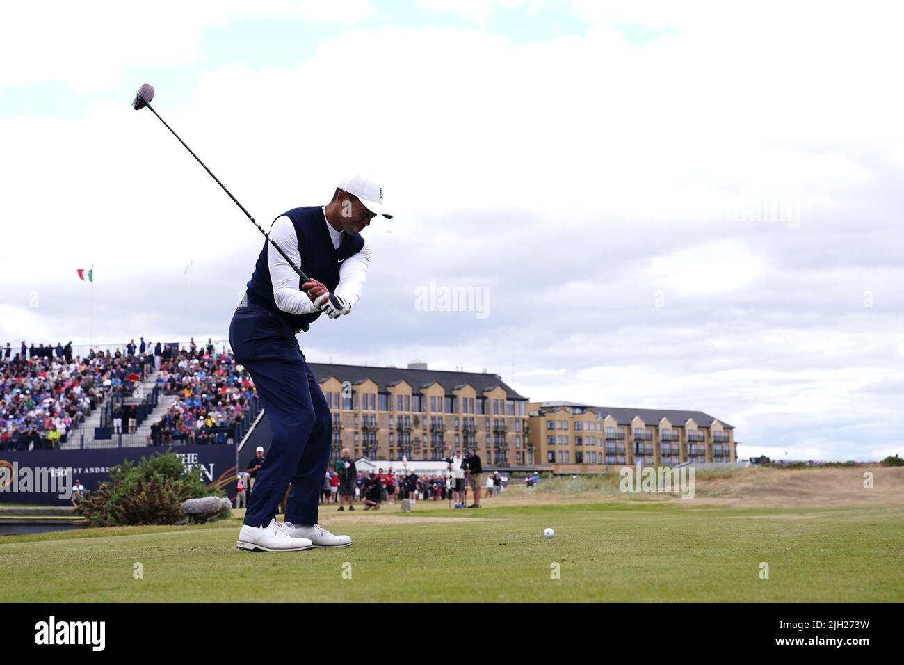 USA's Tiger Woods tees off the 2nd during day one of The Open at the ...