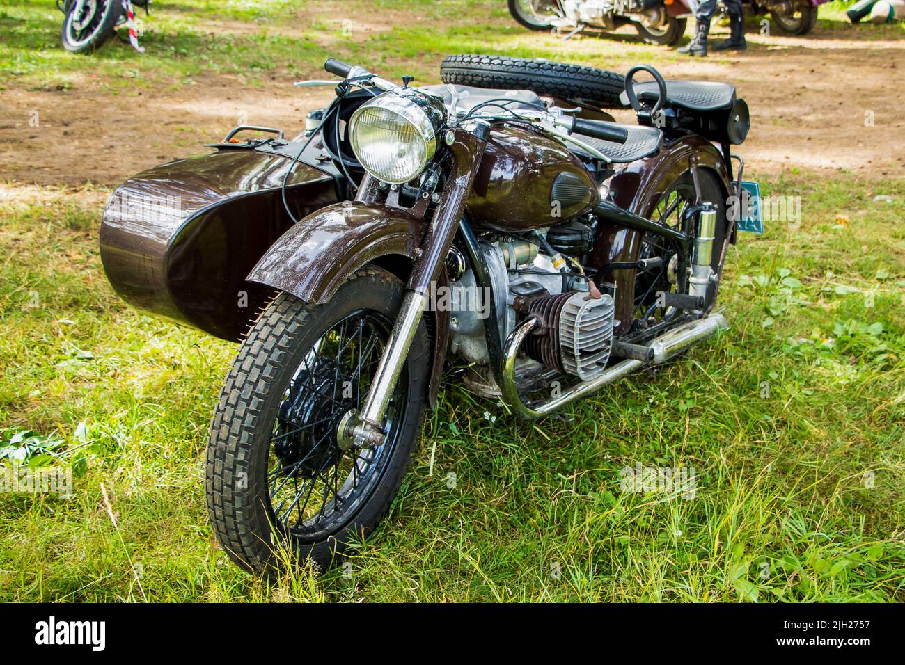 Summer open-air motorcycle festival, motorcycles on nature background ...