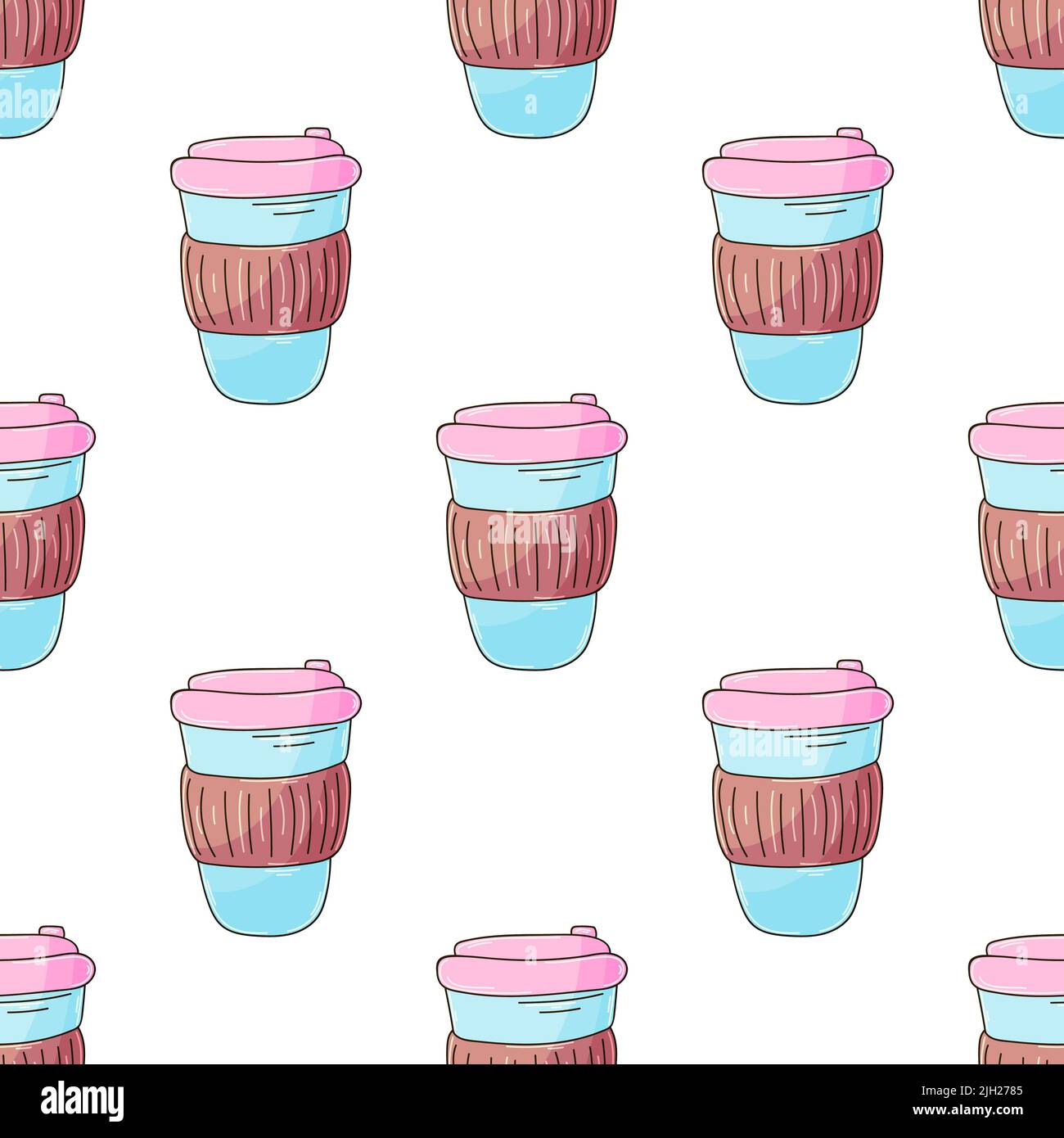 Coffee, milkshakes seamless pattern. Cute pattern for a coffee shop or ...