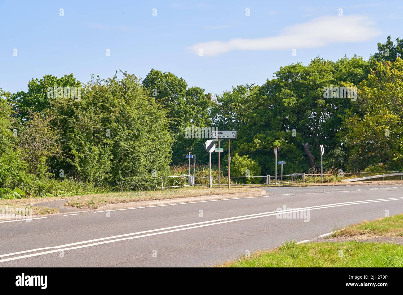 Deserted country road junction example Stock Photo - Alamy