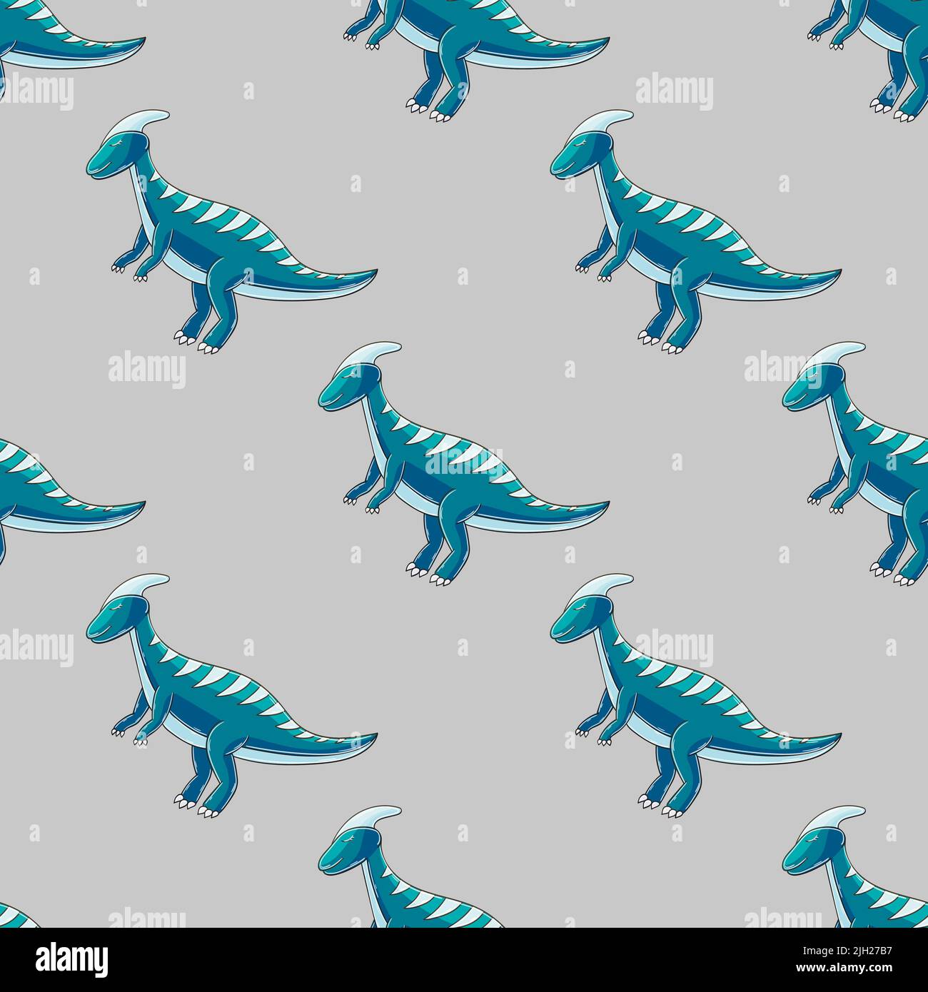 Hand drawn cute dinosaurs seamless pattern. Dinosaurs background in ...