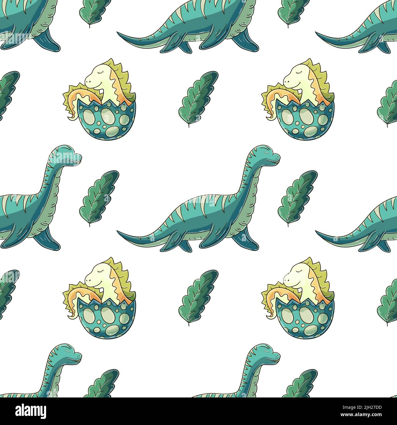 Cute funny dinosaur pattern. Print for boys. Dinosaur vector background ...